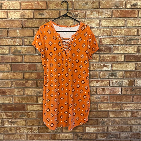 No Boundaries | Dresses | No Boundaries Laceup Orange Dress With Boho ...